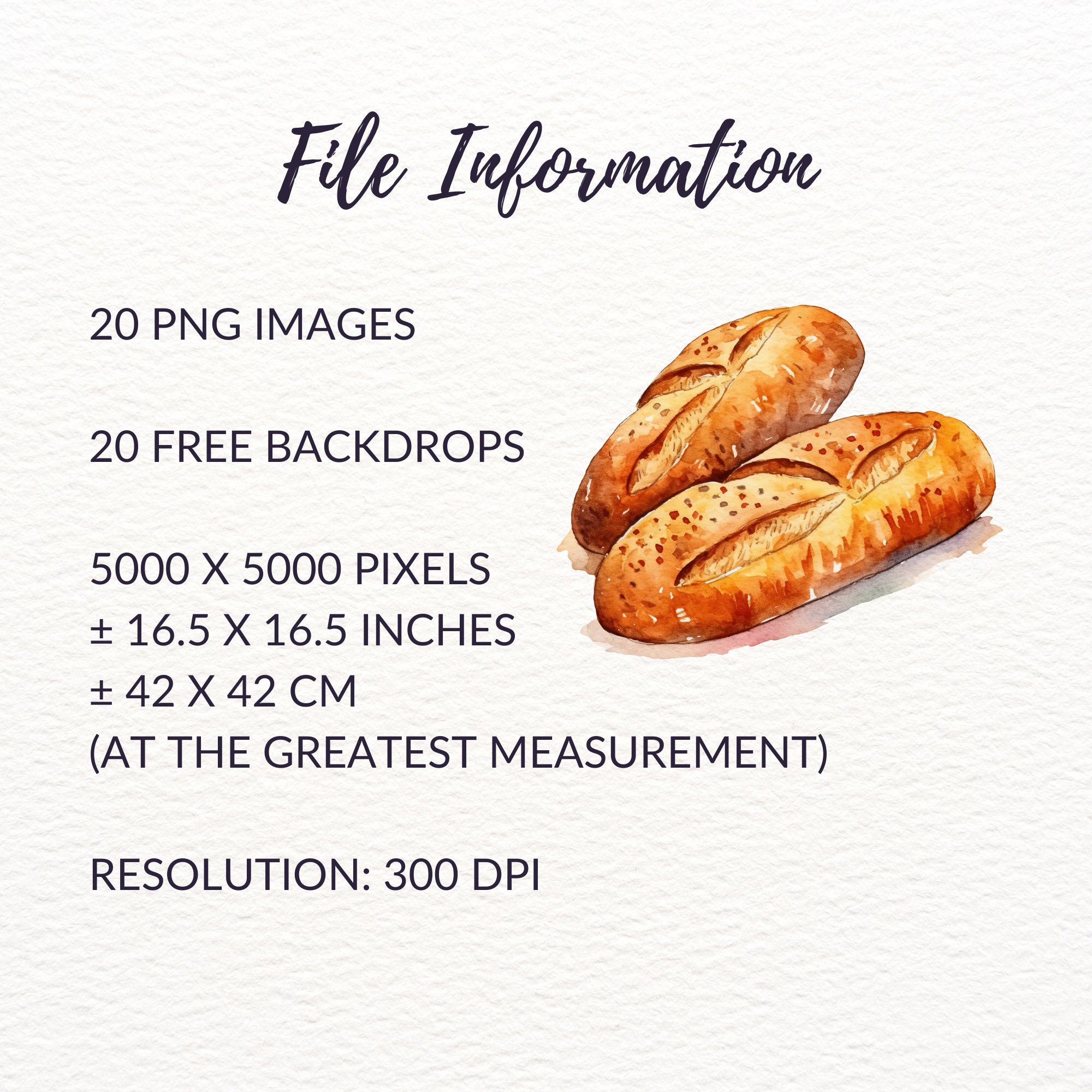 Watercolor Bread Bakery Clipart Bundle - 20 Baked Goods Pngs for ...