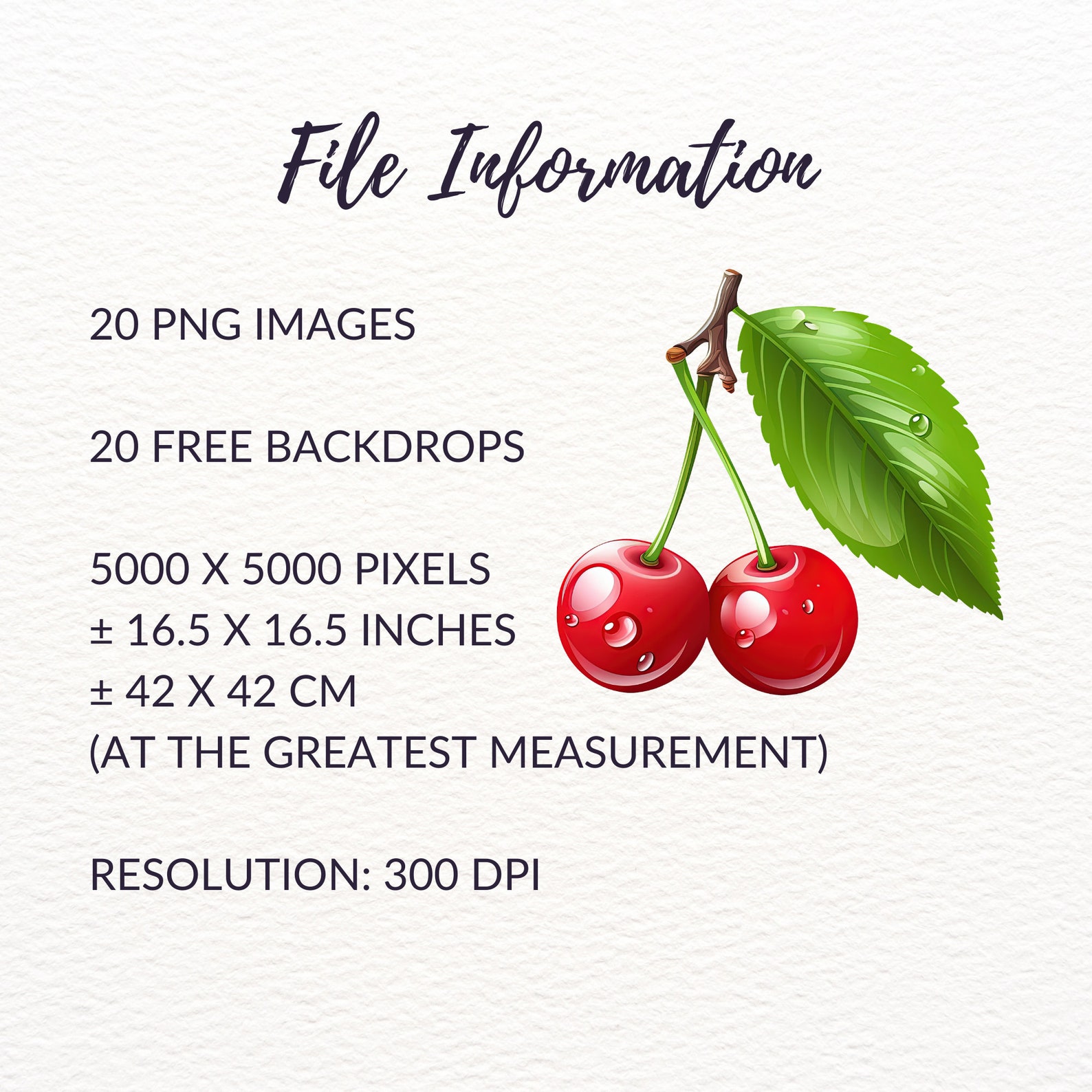 Cherry Clipart Bundle - 20 Fruit PNG Images, Sweet Red Cherry Graphics ...