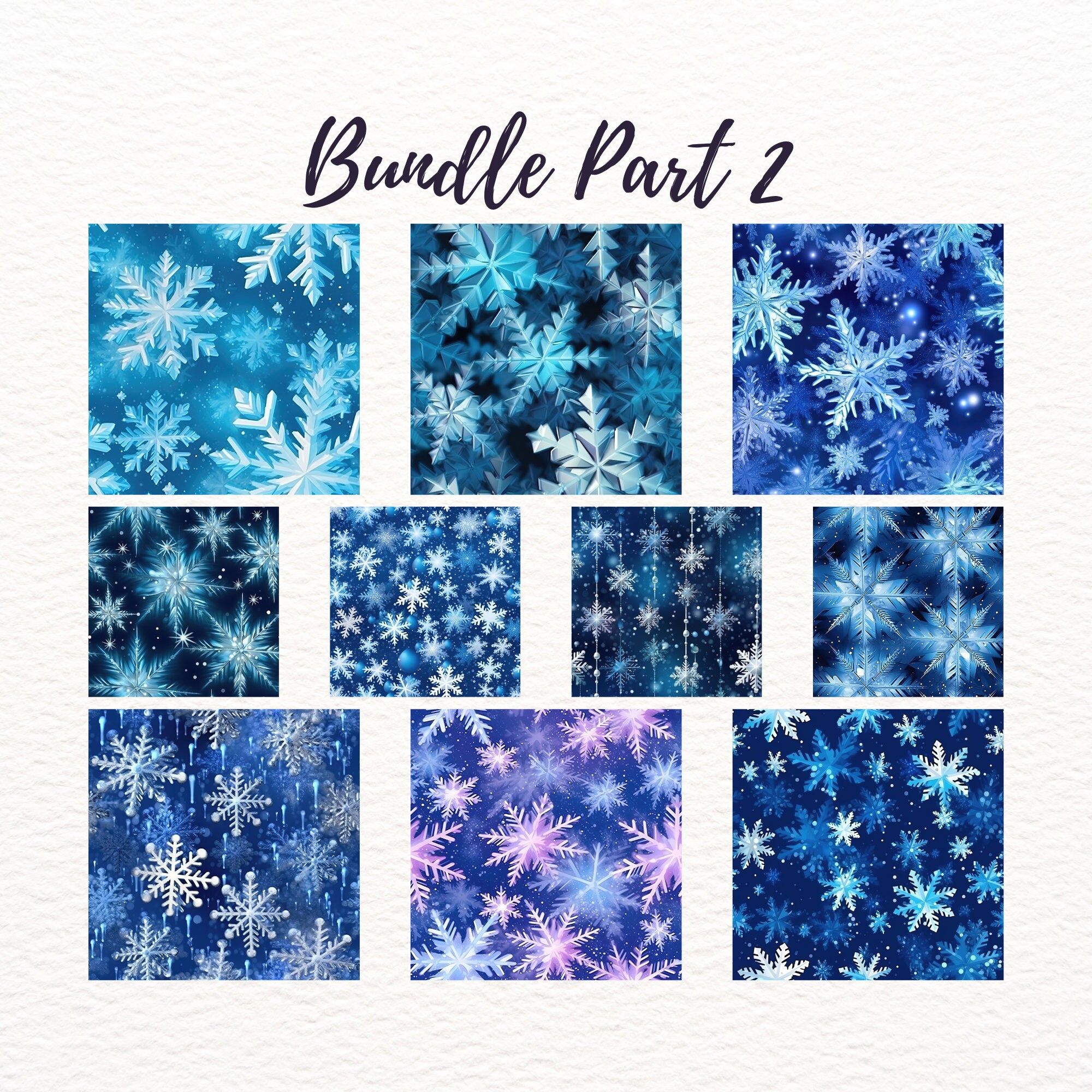 Winter Snowflake Seamless Pattern - 20 Christmas Digital Paper, Instant ...