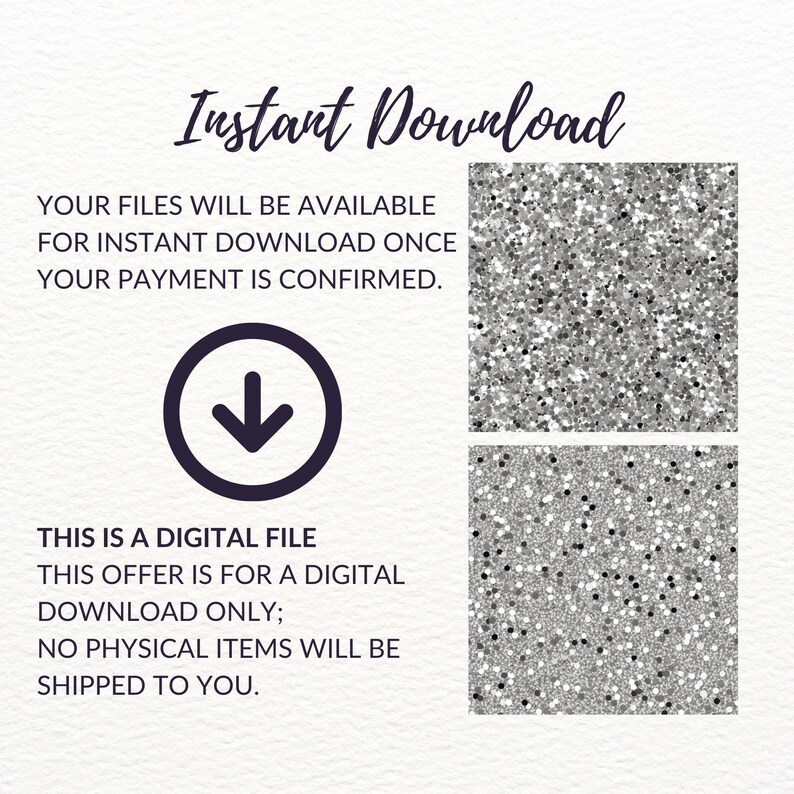 Silver Glitter Seamless Pattern - 20 Digital Backgrounds Scrapbook ...