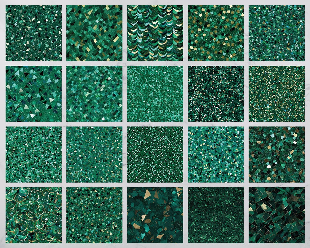 Seamless Emerald Glitter Pattern 20 JPG Instant Download - Etsy
