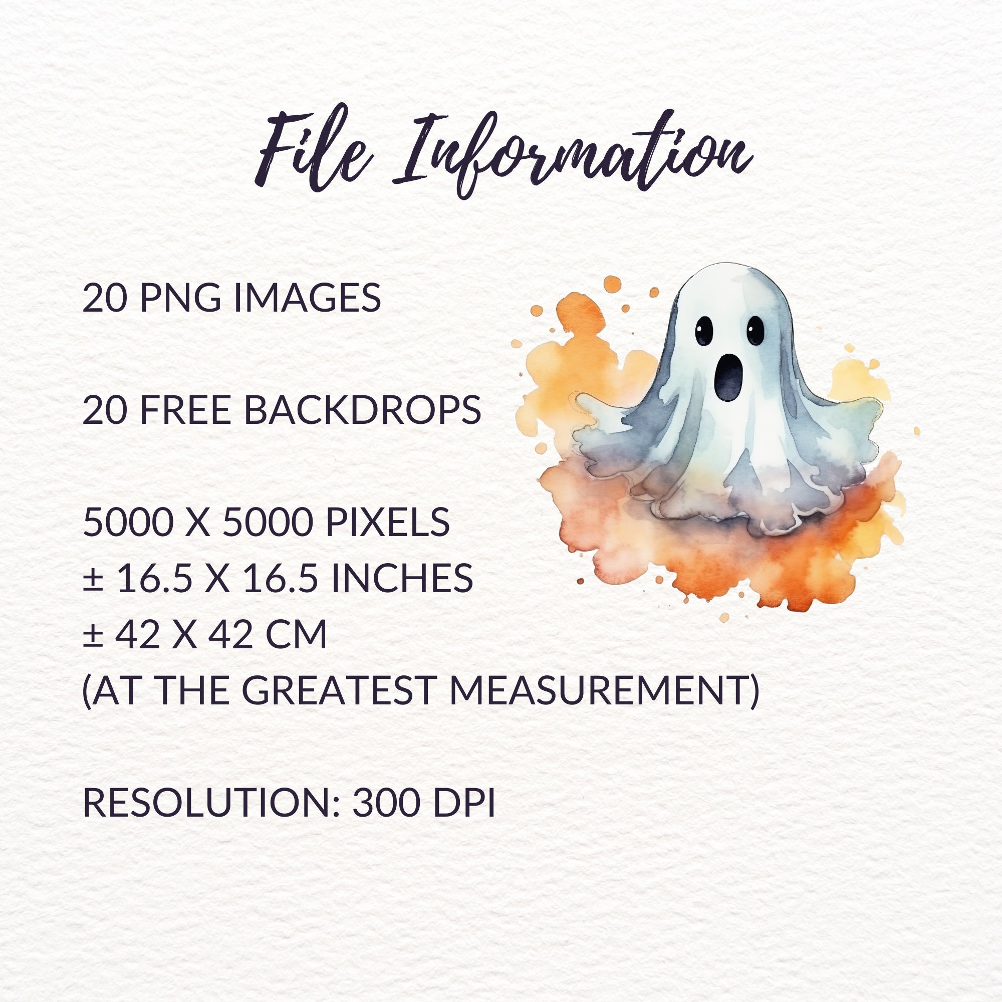 Watercolor Halloween Ghost Clipart Bundle 20 Spooky Decor Graphics ...