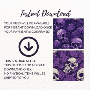 Purple Skull Seamless Pattern - 20 Gothic Skull Digital Paper ...