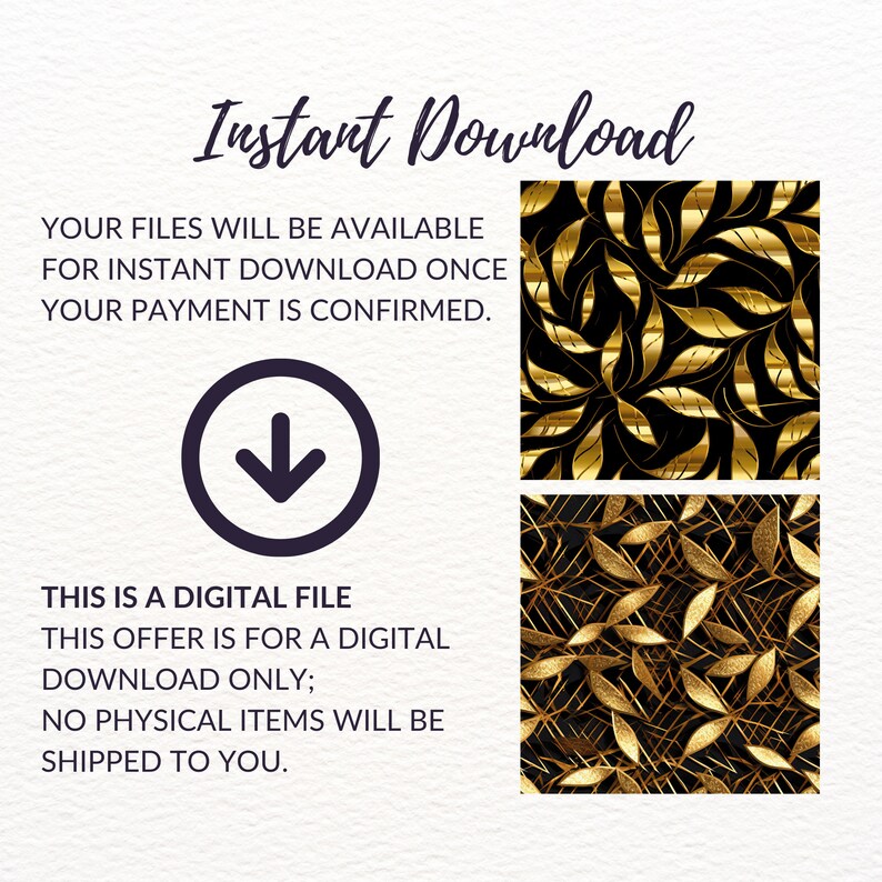 Gold Foil Seamless Pattern - 20 PNG Digital Texture Paper Backgrounds ...