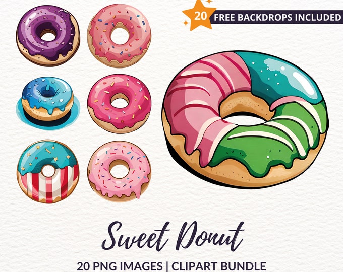 Donut Clipart Glücklicher Donut Clipart Niedlicher Donut PNG Essen ...