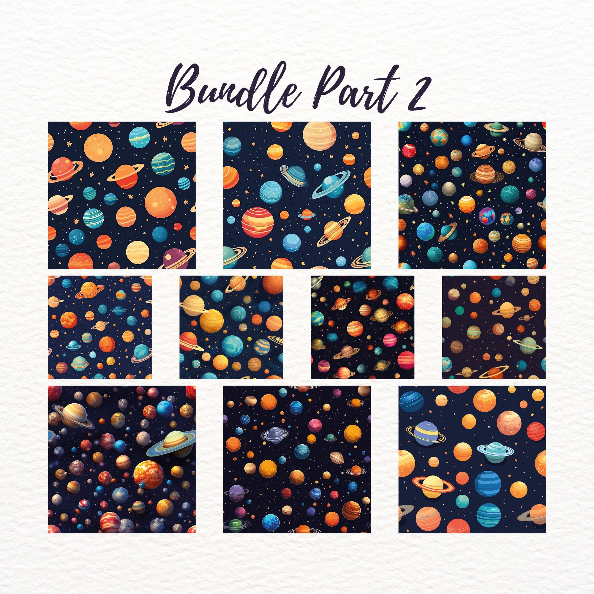 Space Planet Seamless Pattern - 20 Digital Galaxy Paper Backgrounds for ...