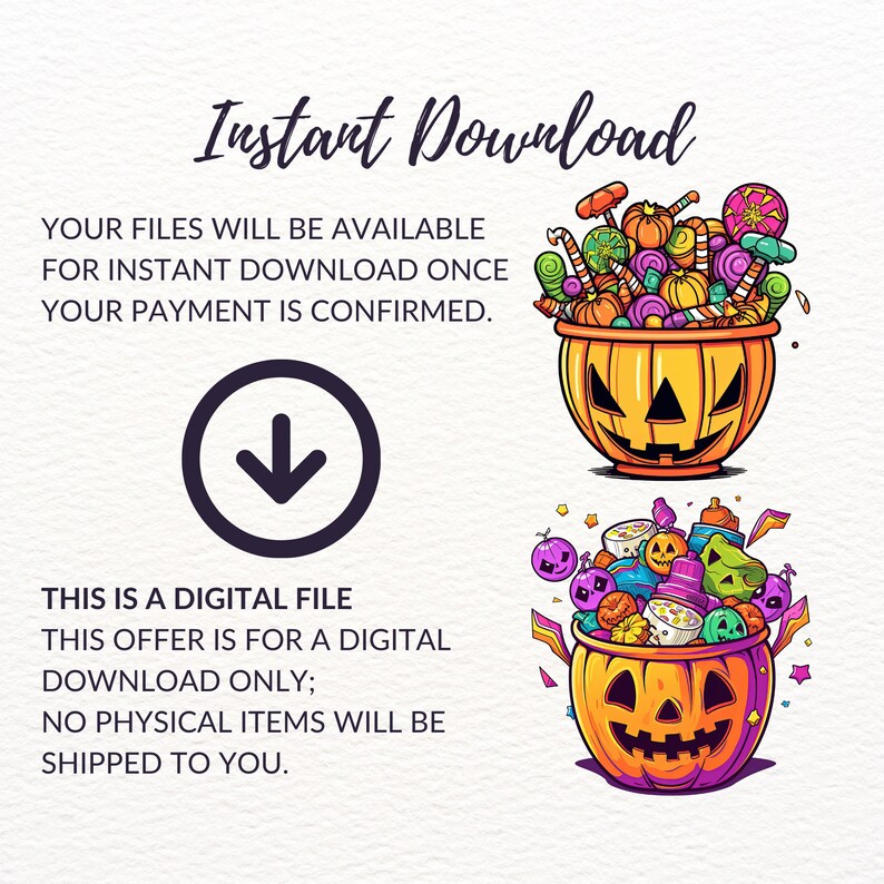 Halloween Candy Bucket Clipart Bundle - 20 Halloween Treat Bag and ...