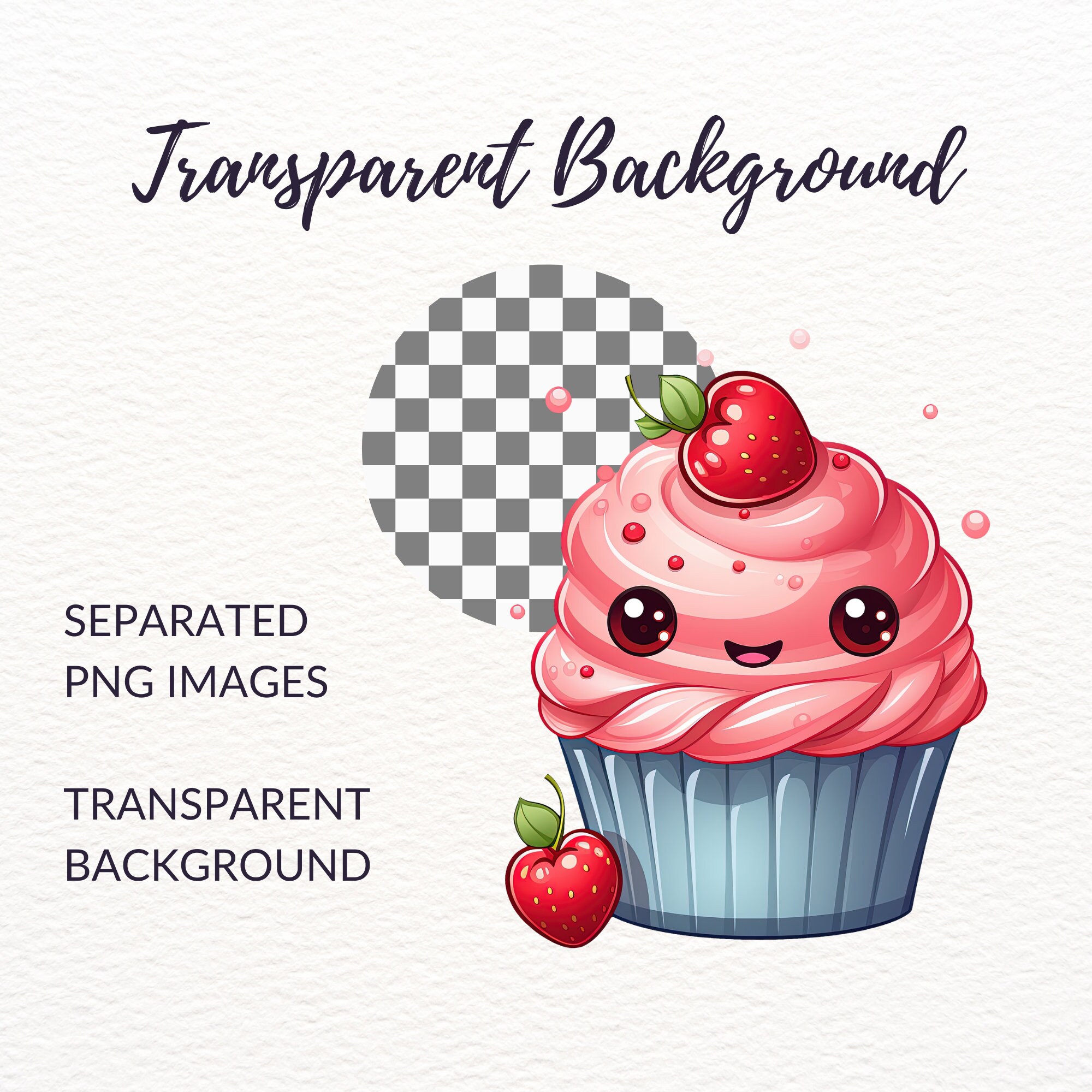 Kawaii Cupcake Clipart Bundle - 20 Adorable Cupcake Graphics, Cute ...