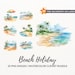 Watercolor Beach Holiday Clipart Bundle - 20 Summer Vacation PNG ...