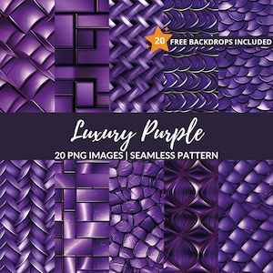 Luxury Purple Seamless Pattern - 20 PNG Glam Digital Paper, Instant ...