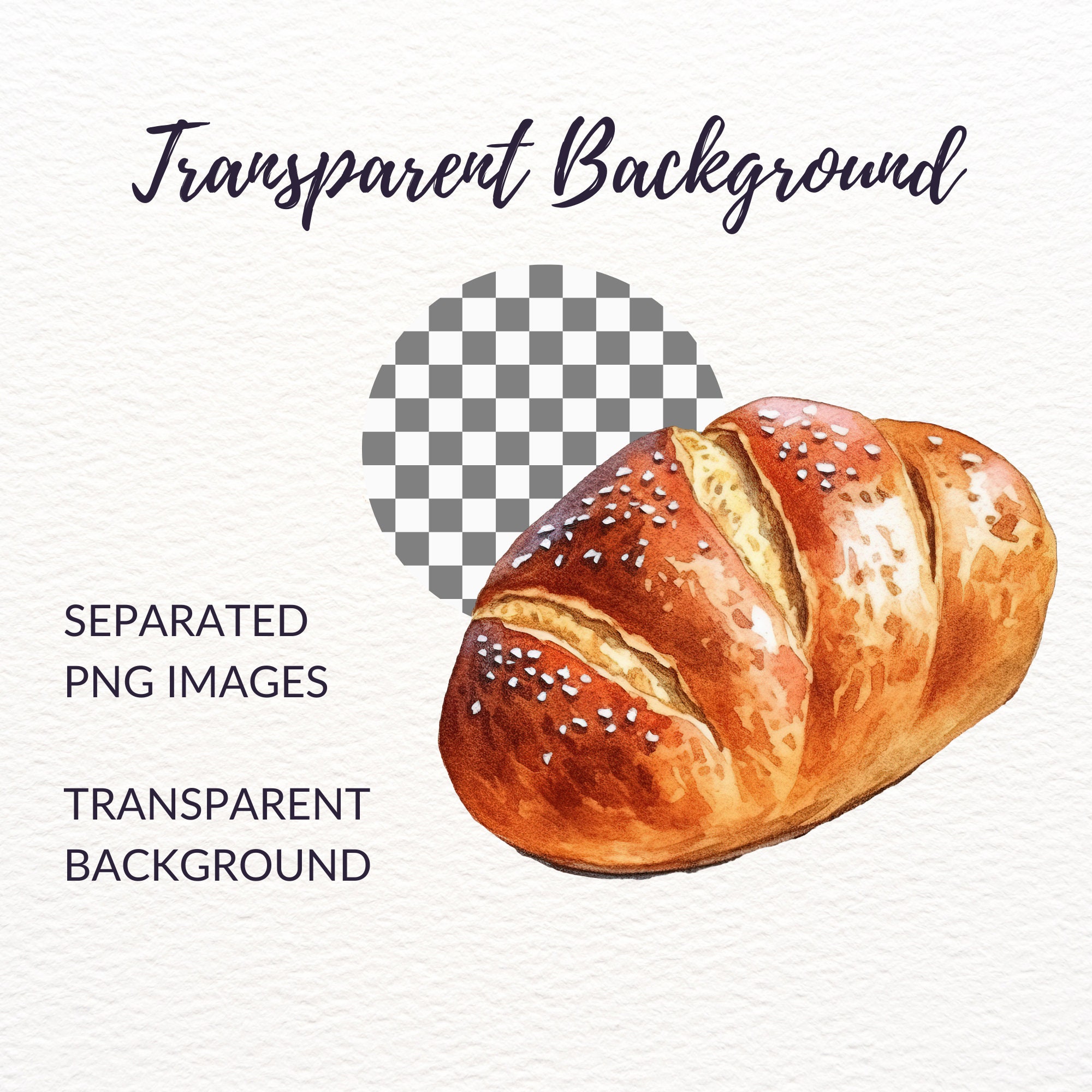 Watercolor Bread Bakery Clipart Bundle - 20 Baked Goods Pngs for ...