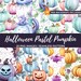 Halloween Pastel Pumpkin Seamless Pattern - 20 Pastelloween Digital ...