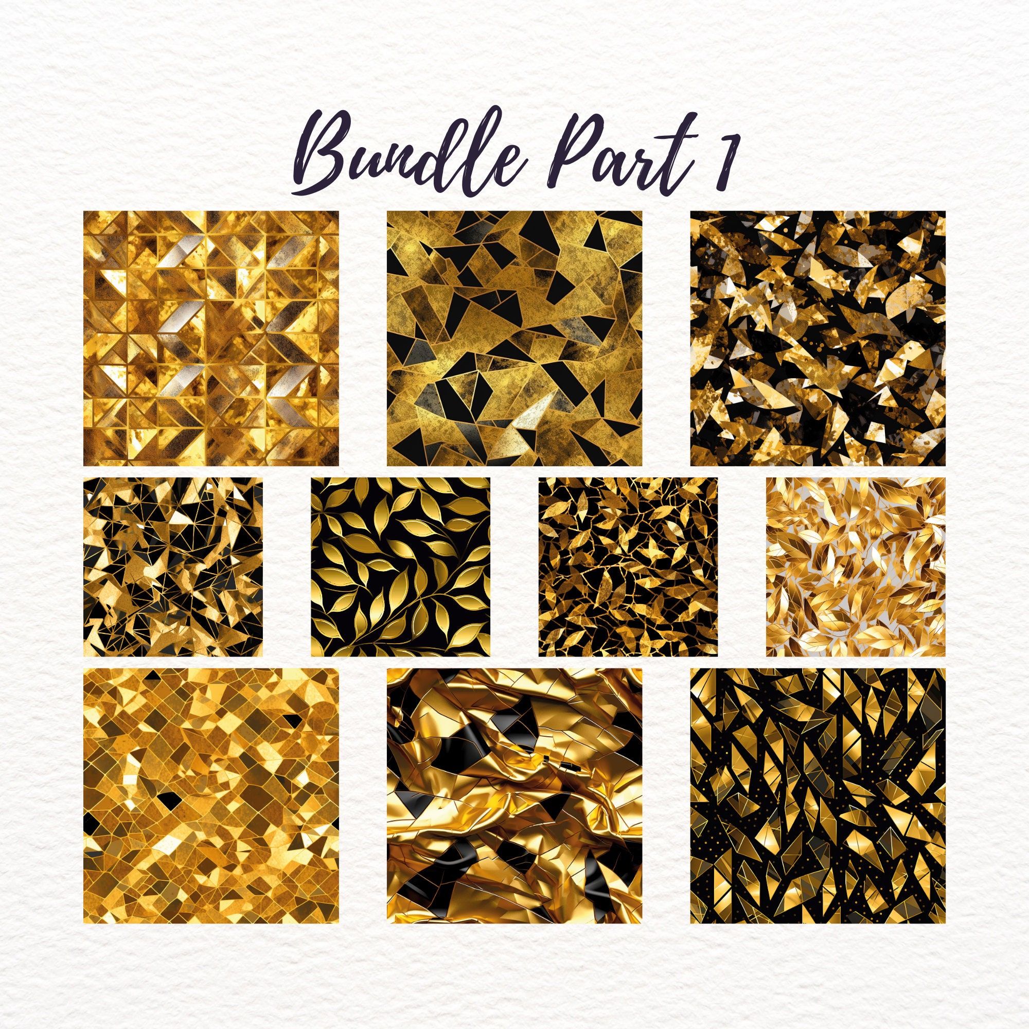 Gold Foil Seamless Pattern - 20 PNG Digital Texture Paper Backgrounds ...