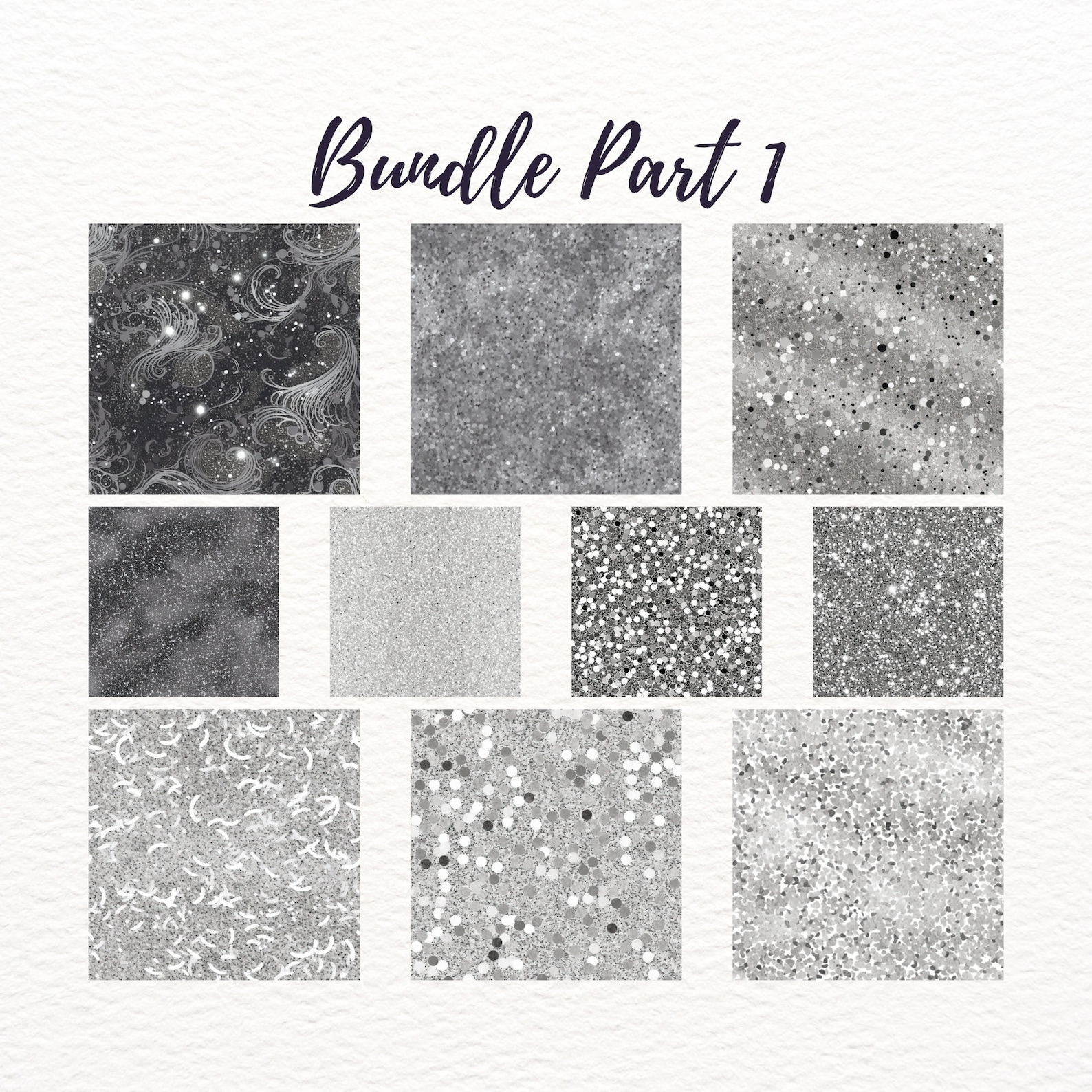 Silver Glitter Seamless Pattern - 20 Digital Backgrounds Scrapbook ...