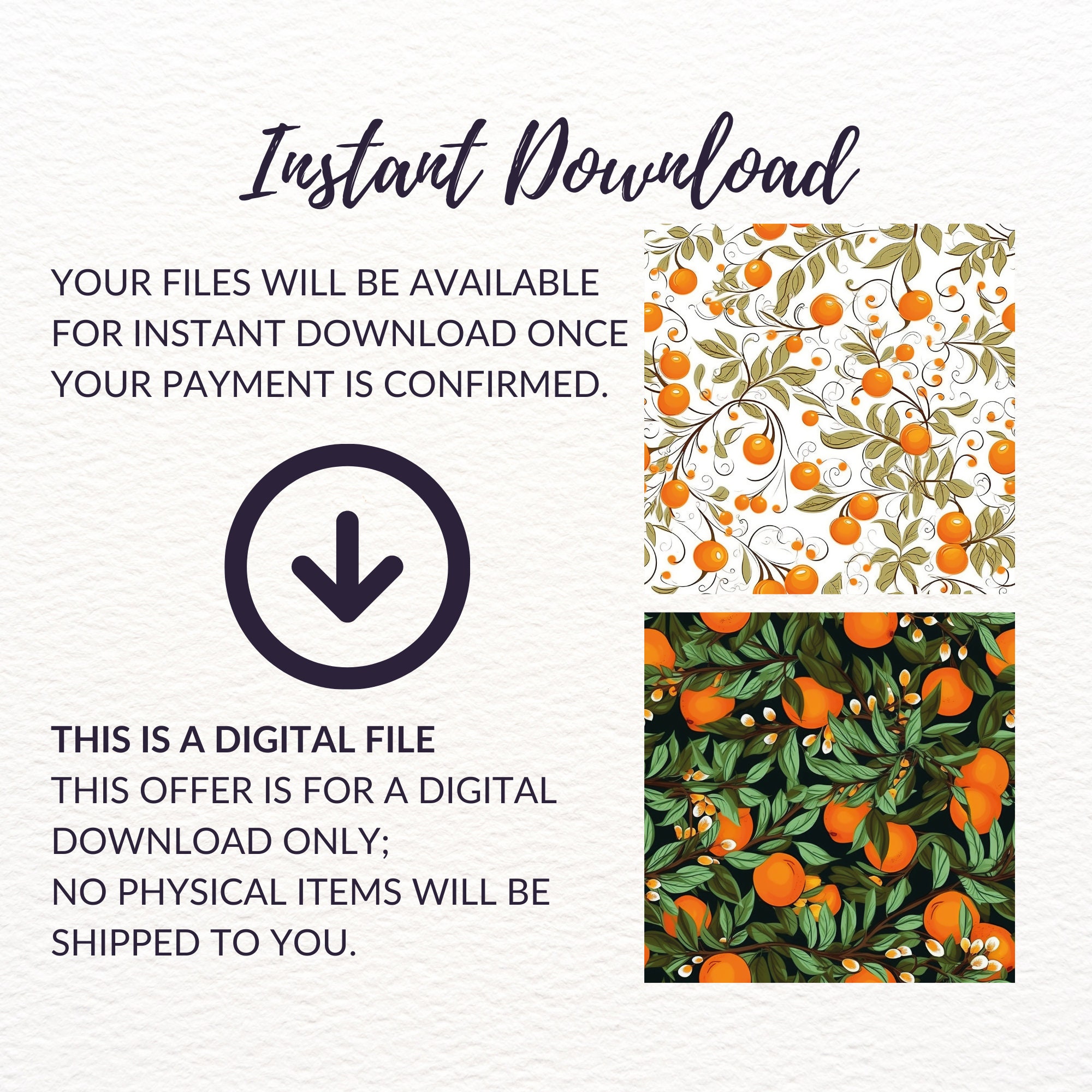 Oranges Seamless Patterns 20 Citrus Fruit Digital Paper Backgrounds ...