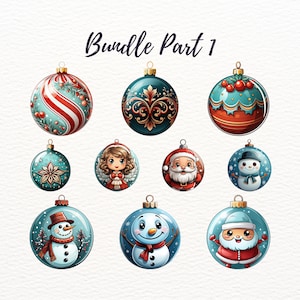 Christmas Ornament Clipart Bundle - 20 Festive Holiday PNG Images ...