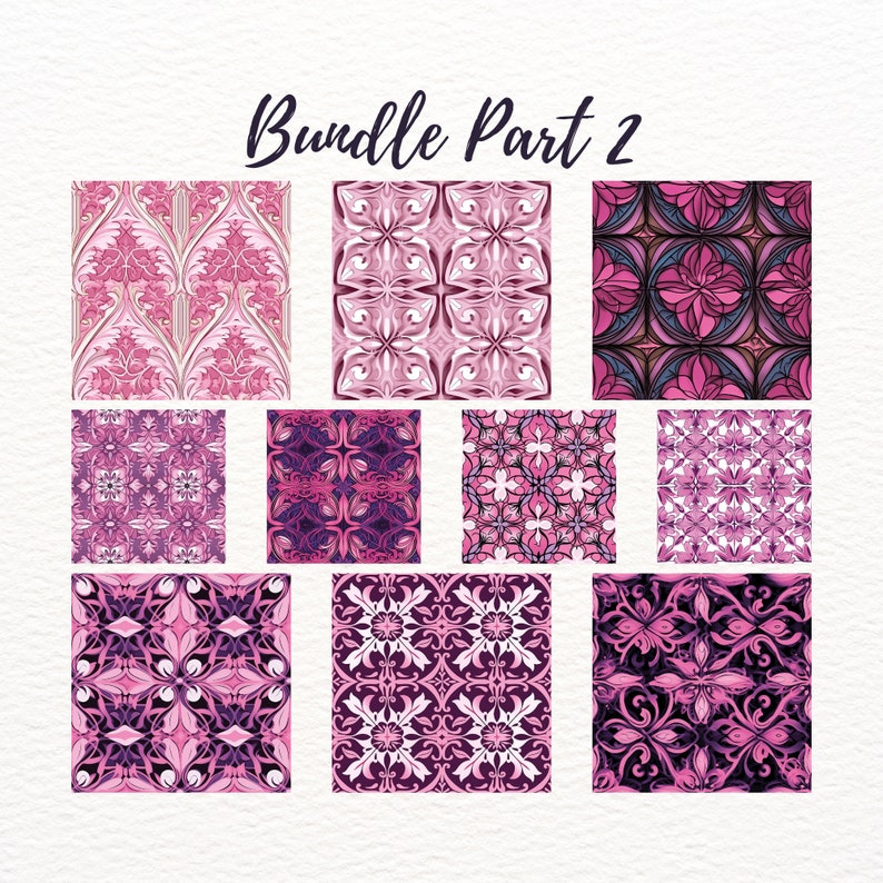 Pink Gothic Seamless Pattern - 20 Digital Paper Backgrounds for ...