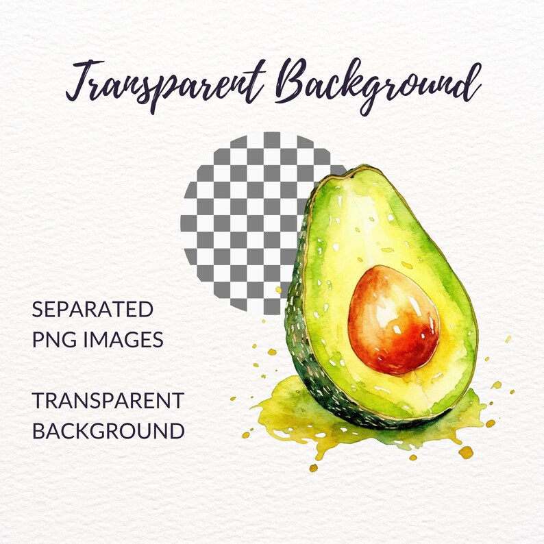 Watercolor Avocado Clipart Bundle 20 Digital Avocado Images, Fruit ...