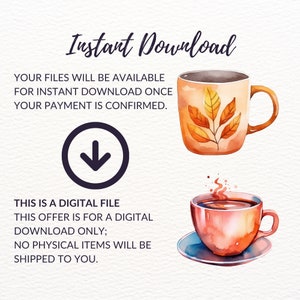 Watercolor Coffee Cup Clipart Bundle - 20 Coffee Mug & Espresso PNG ...