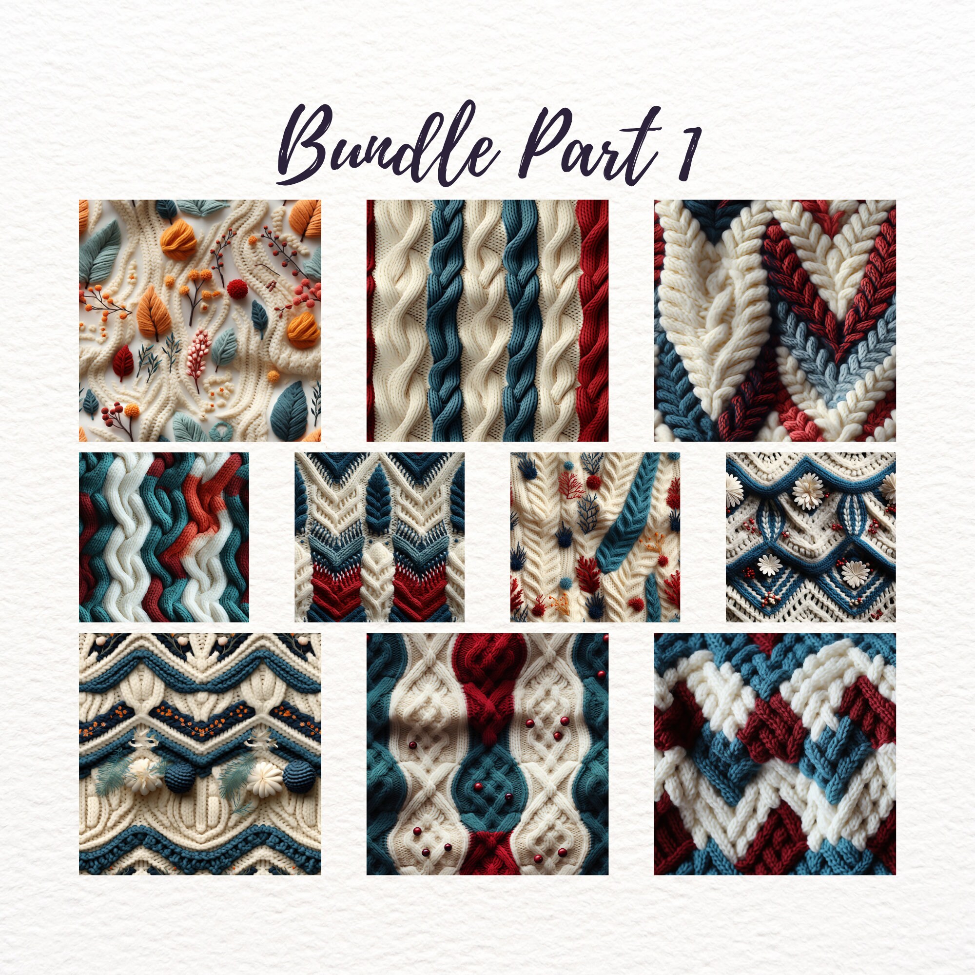 Cozy Sweater Knit Seamless Pattern - 20 Festive PNG Textures for ...