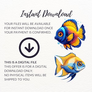 Fish Clipart Bundle - 20 Under the Sea Sealife PNG Images for Digital ...