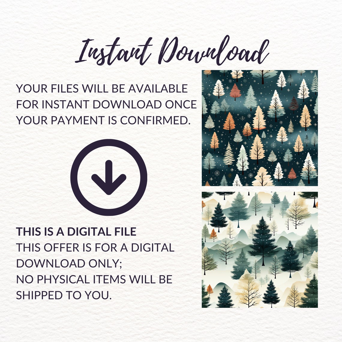 Winter Pine Tree Seamless Pattern - 20 Festive Christmas Tree ...