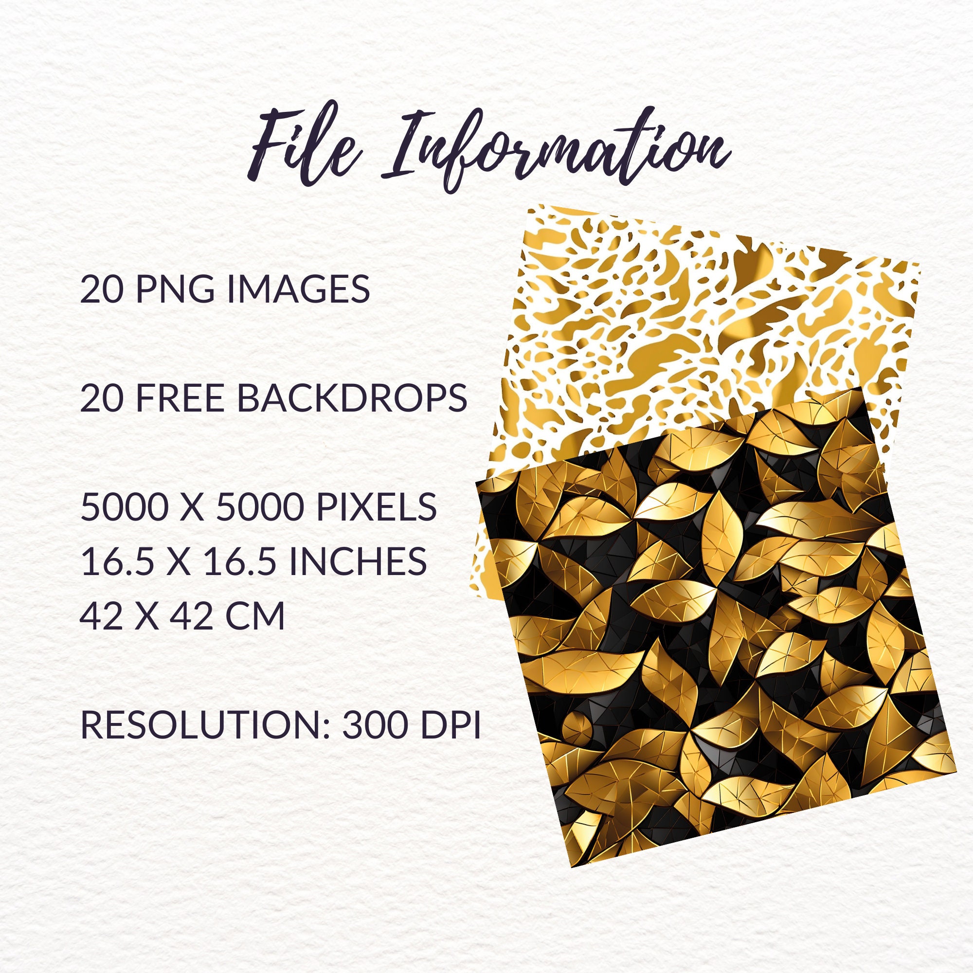 Gold Foil Seamless Pattern - 20 PNG Digital Texture Paper Backgrounds ...