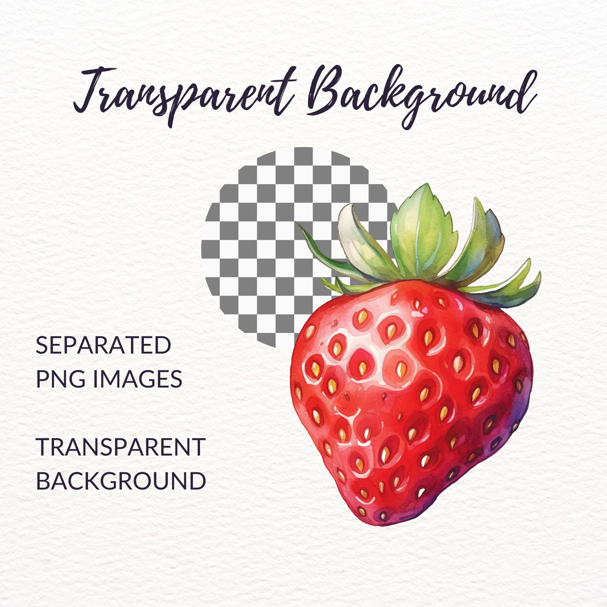 Watercolor Strawberry Clipart Bundle 20 Sweet Berries PNG, Instant ...