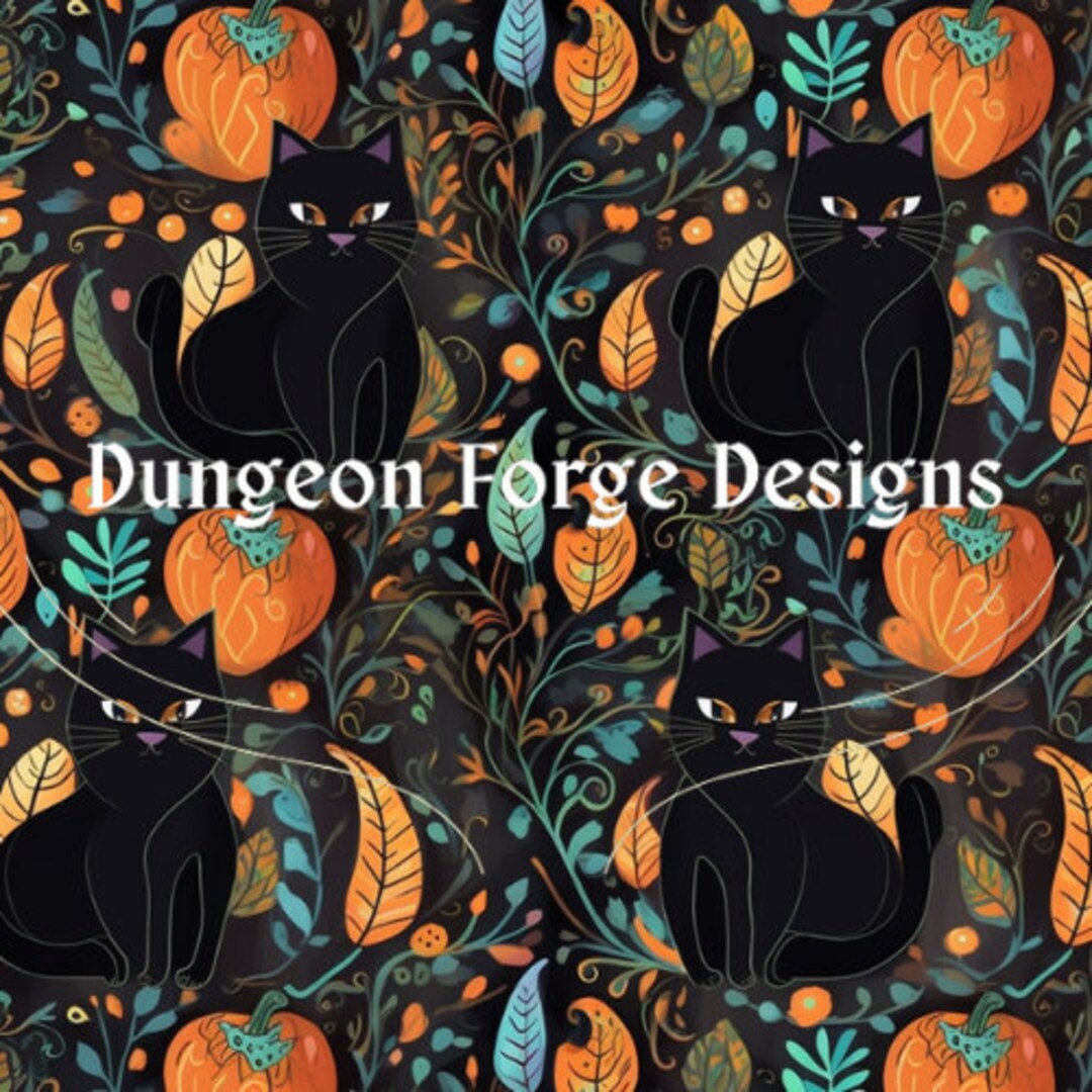 Black Cats Pattern Pack, Pattern Pack, Autumn, Spooky, Crafts, DIY ...