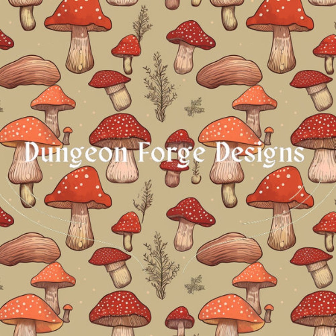 Mystic Mushrooms Digital Patterns Pack, Mushroom, Fantasy, Digital, DIY ...