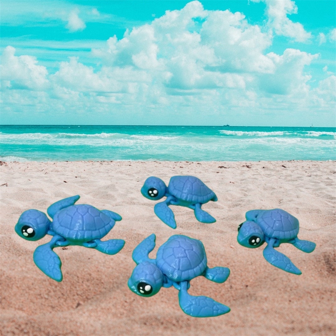 Colorful Flexi Articulated Fidget Sensory Sea Turtles - Calming Desk ...