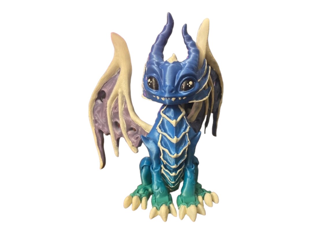 Adorable Sitting Poseable Dragon Collectible - Mythical Beast Art Decor ...