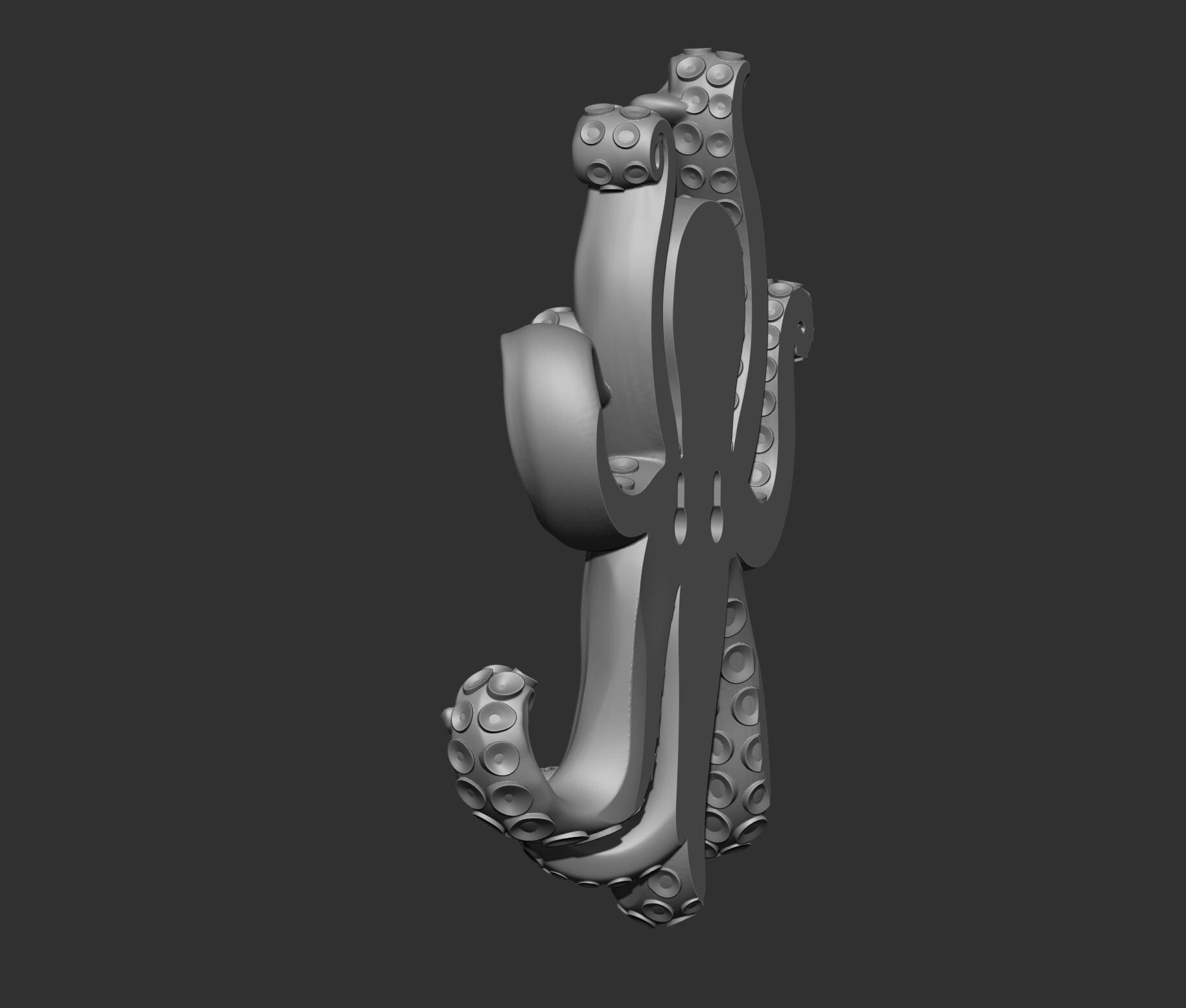 Octopus Wall Hooks STL Files, Wall Mounted Animal Hook Door Hanger 3D ...