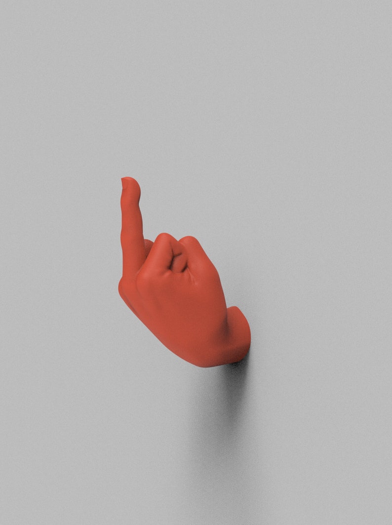 Middle Finger STL Files, Wall Sculpture 3D Printable Model, 3D Print ...