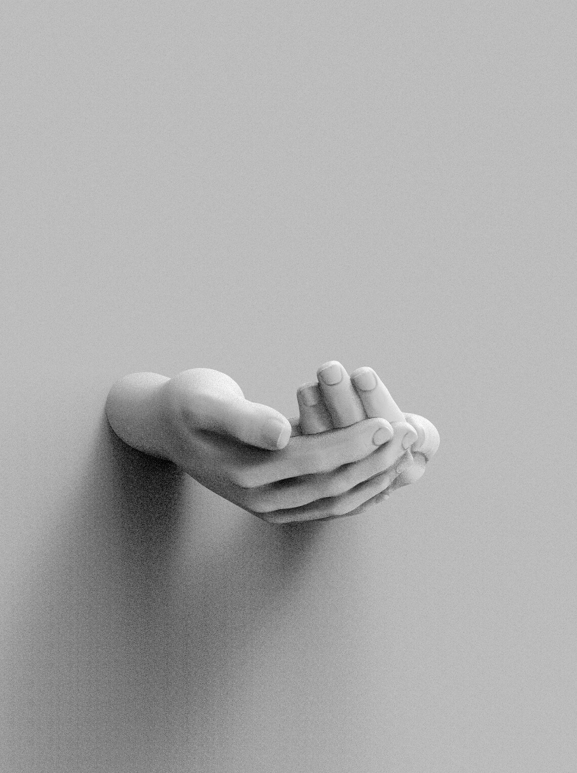 STL File for 3D Printing, Hand Sculpture 3D Model, Two Hands Wall Decor ...