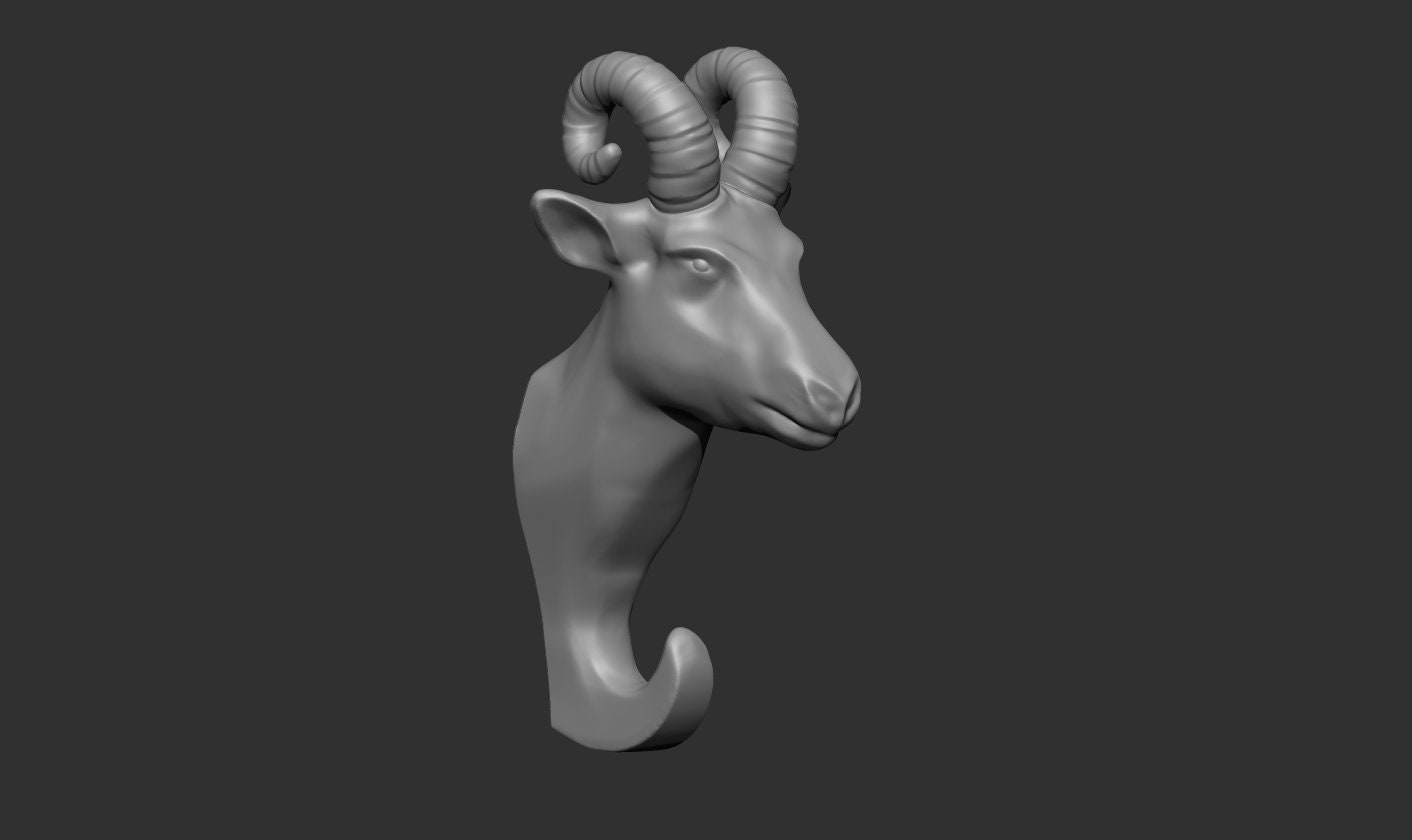 Goat Wall Hook 3D Printable Model, STL Files for 3D Printing, Wall ...
