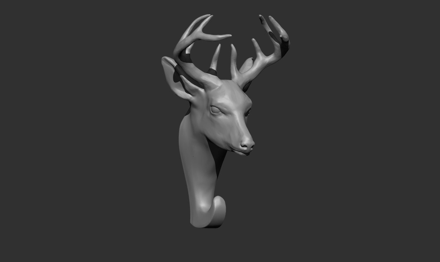 Deer Wall Hook 3D Print File, STL Files for 3D Printing, Wall Sculpture ...