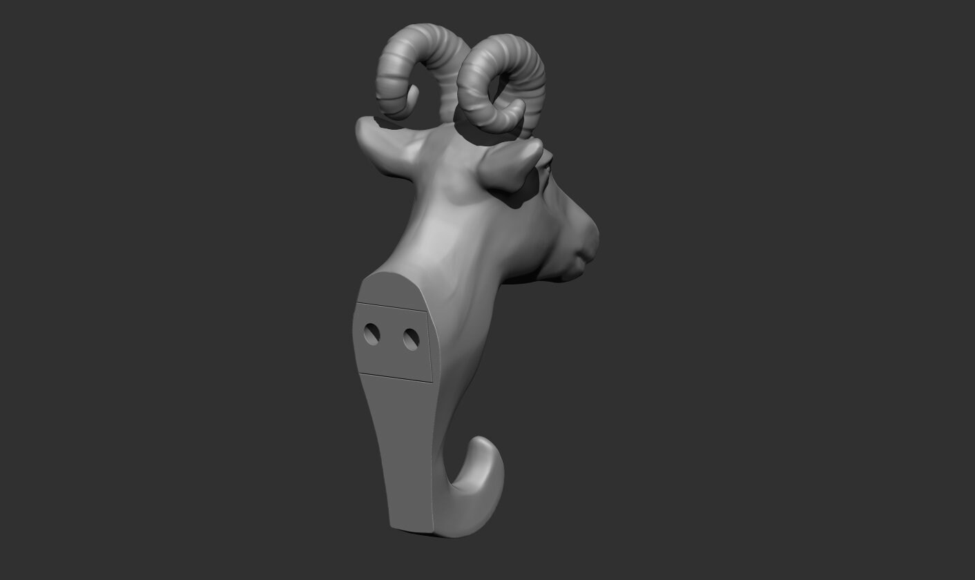 Goat Wall Hook 3D Printable Model, STL Files for 3D Printing, Wall ...