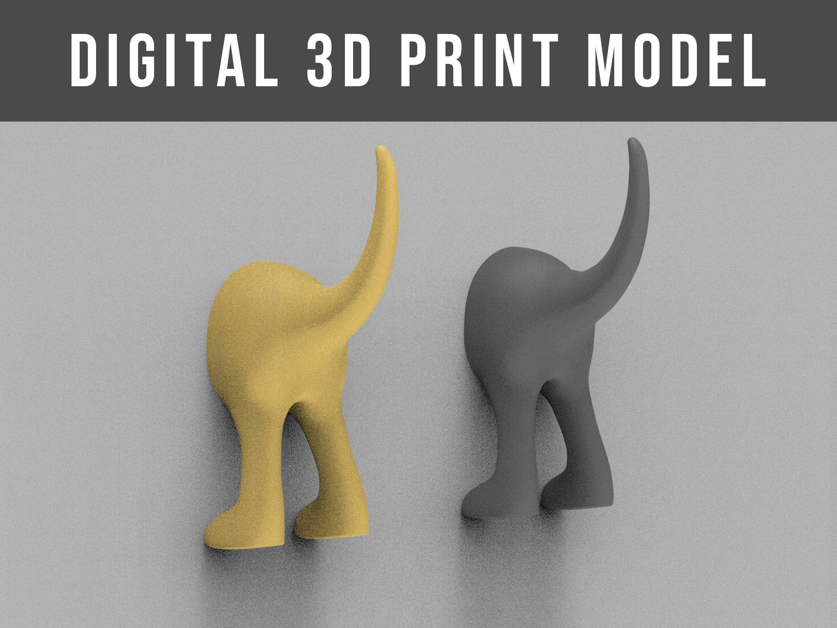 Dog Tail Hooks STL Files, Wall Mounted Dog Butt Hook Door Hanger 3D ...