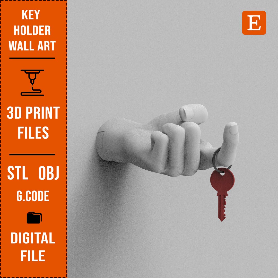 Key Holder STL File, Hand Sculpture 3D Printable Model, 3D Print File ...