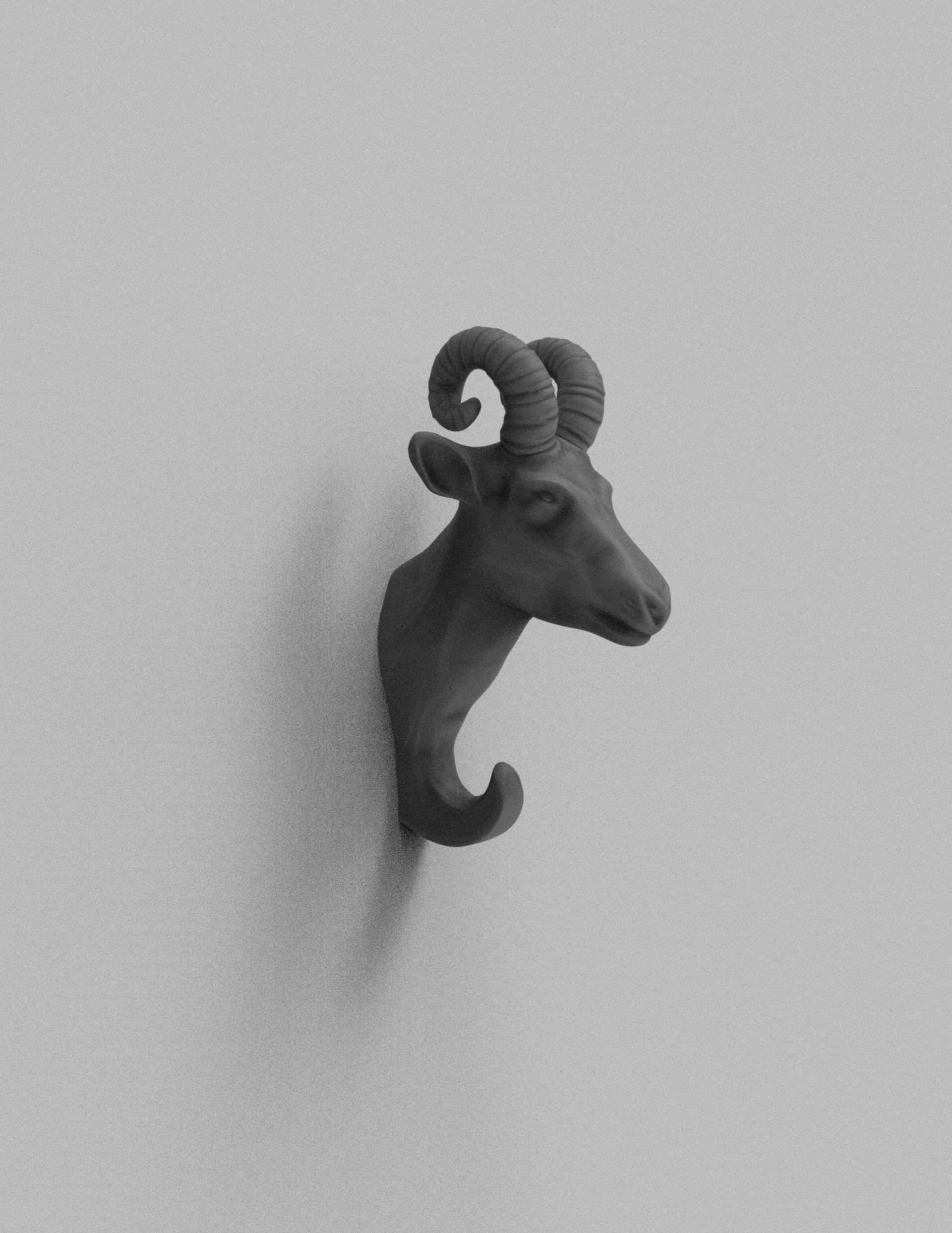 Goat Wall Hook 3D Printable Model, STL Files for 3D Printing, Wall ...