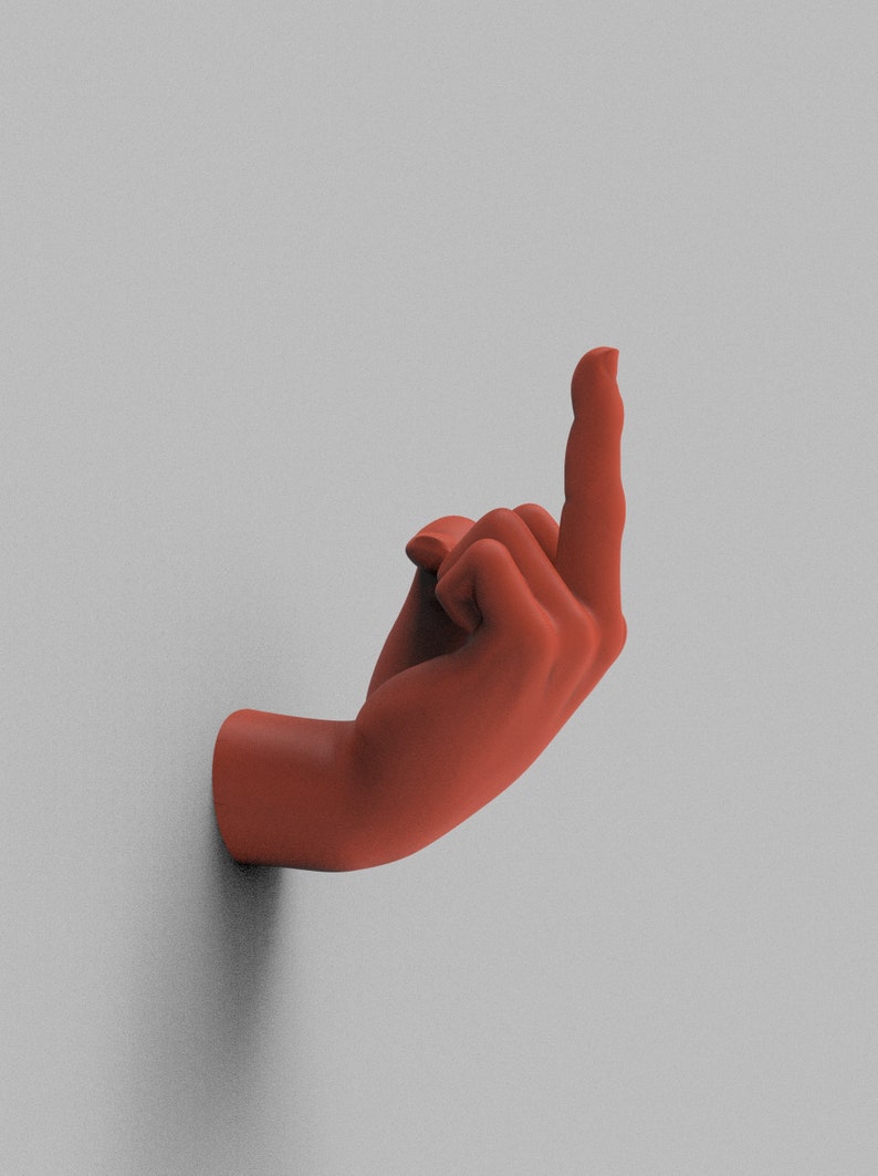Middle Finger STL Files, Wall Sculpture 3D Printable Model, 3D Print ...