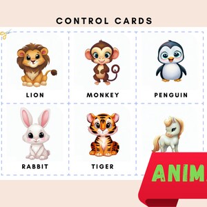 12 Animals, Editable Montessori Flash Cards FREE BONUS, Nomenclature ...