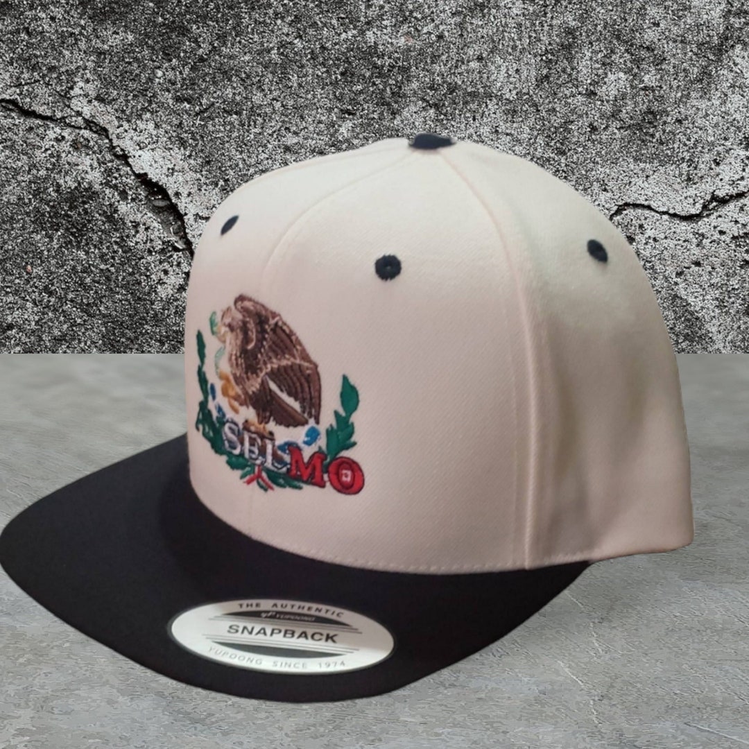 Mexico Black and White SNAPBACK Cap Logo Anselmo Bandera Mexico Hat and ...
