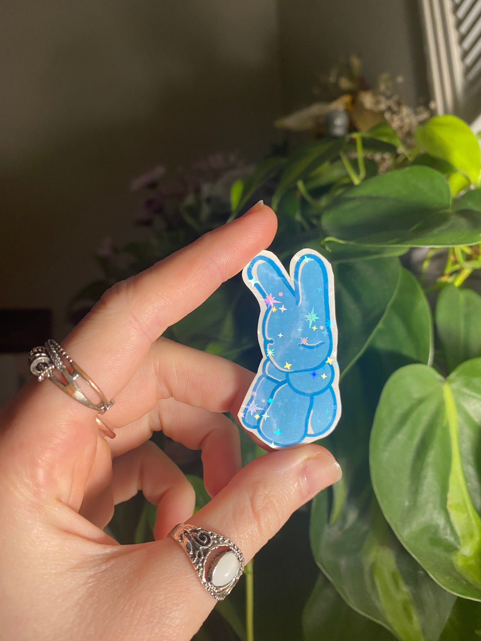 Sad Blue Bunny Sticker - Etsy