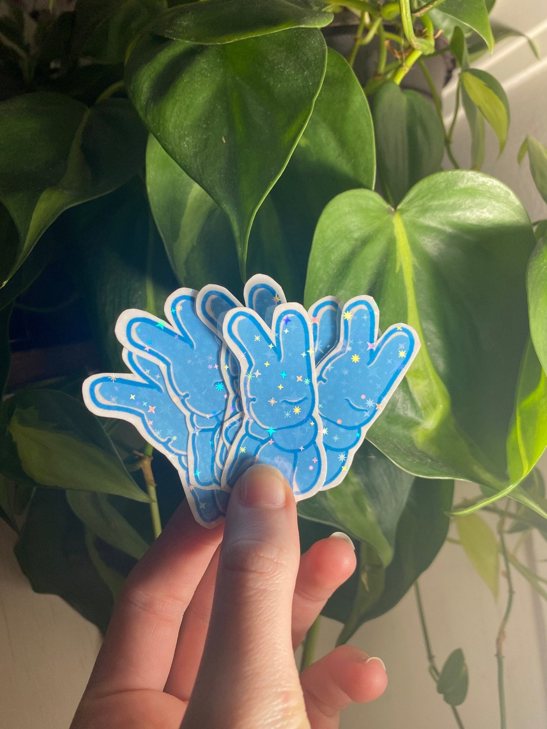 Sad Blue Bunny Sticker - Etsy