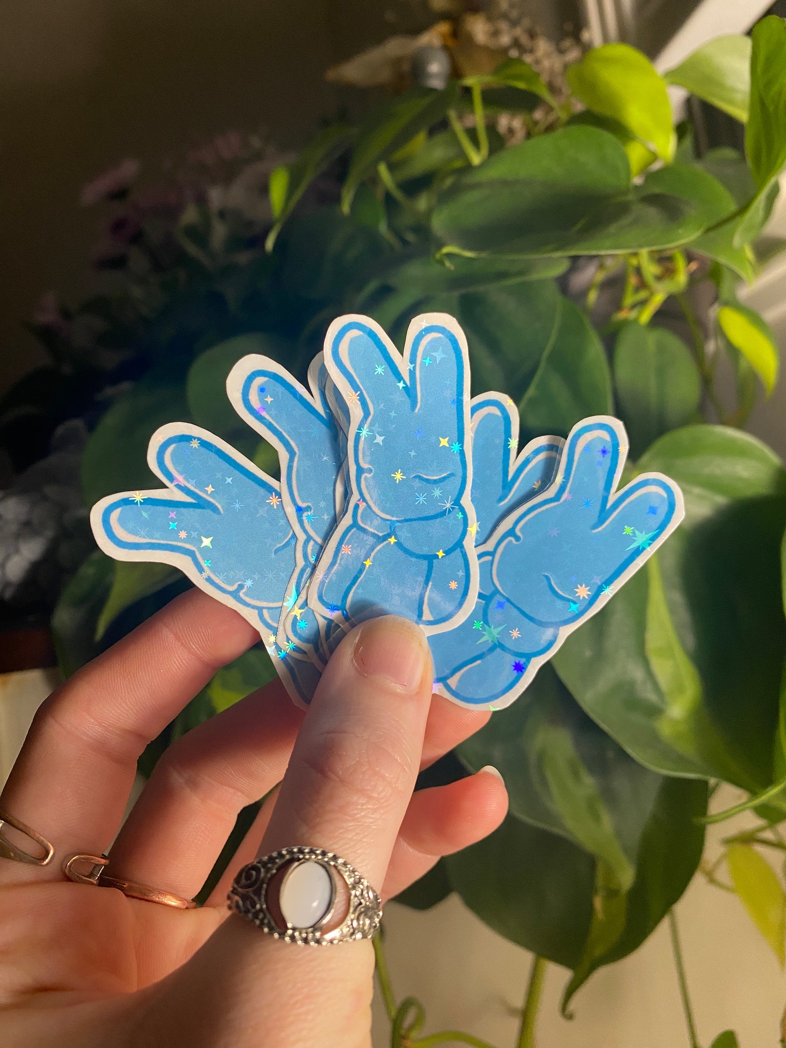 Sad Blue Bunny Sticker - Etsy