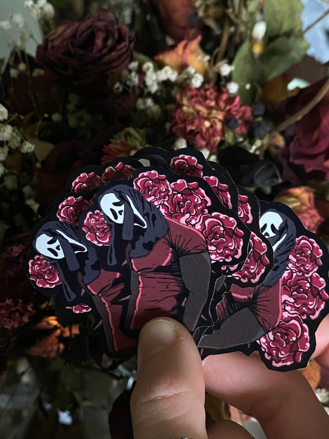 Ghost Rose Sticker - Etsy