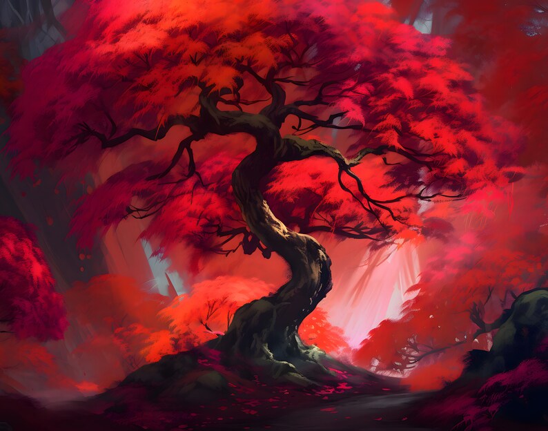 Japanese Maple Tree Art Print: Modern Home Wall Decor (digital Download ...