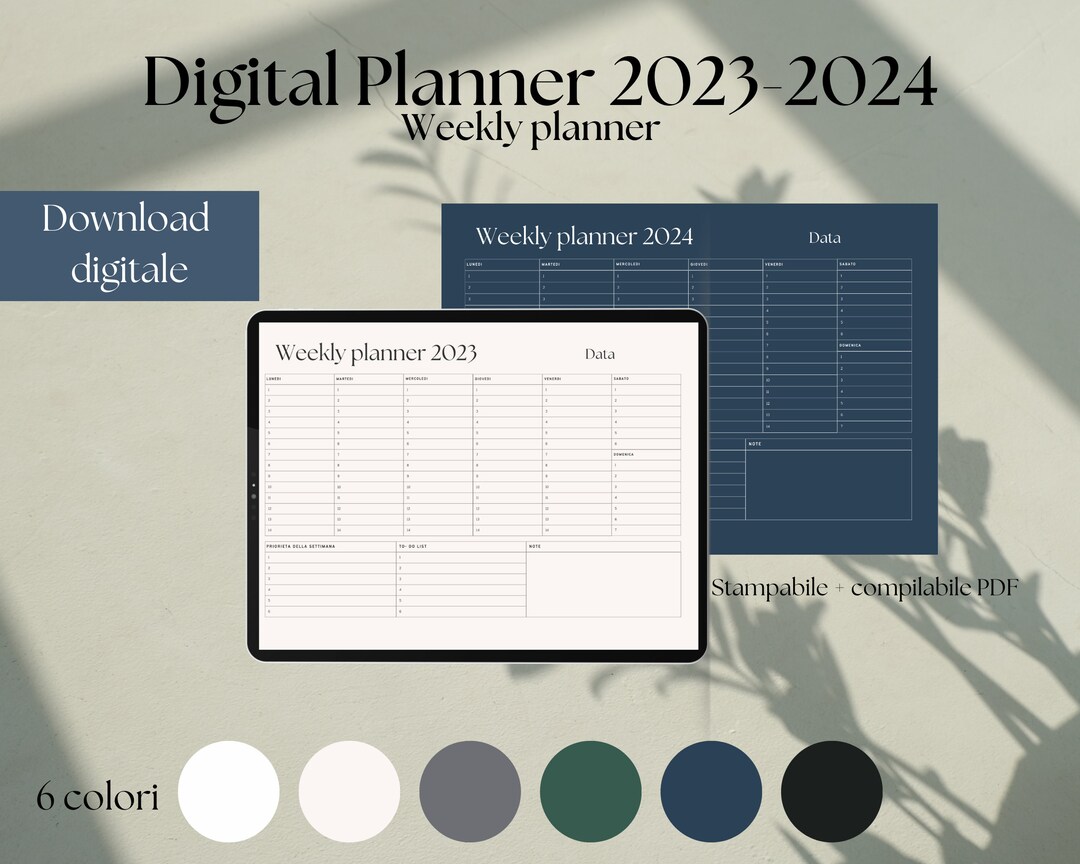 Digital Weekly Planner 2023 2024 Ipadgoodnotesnotability - Etsy